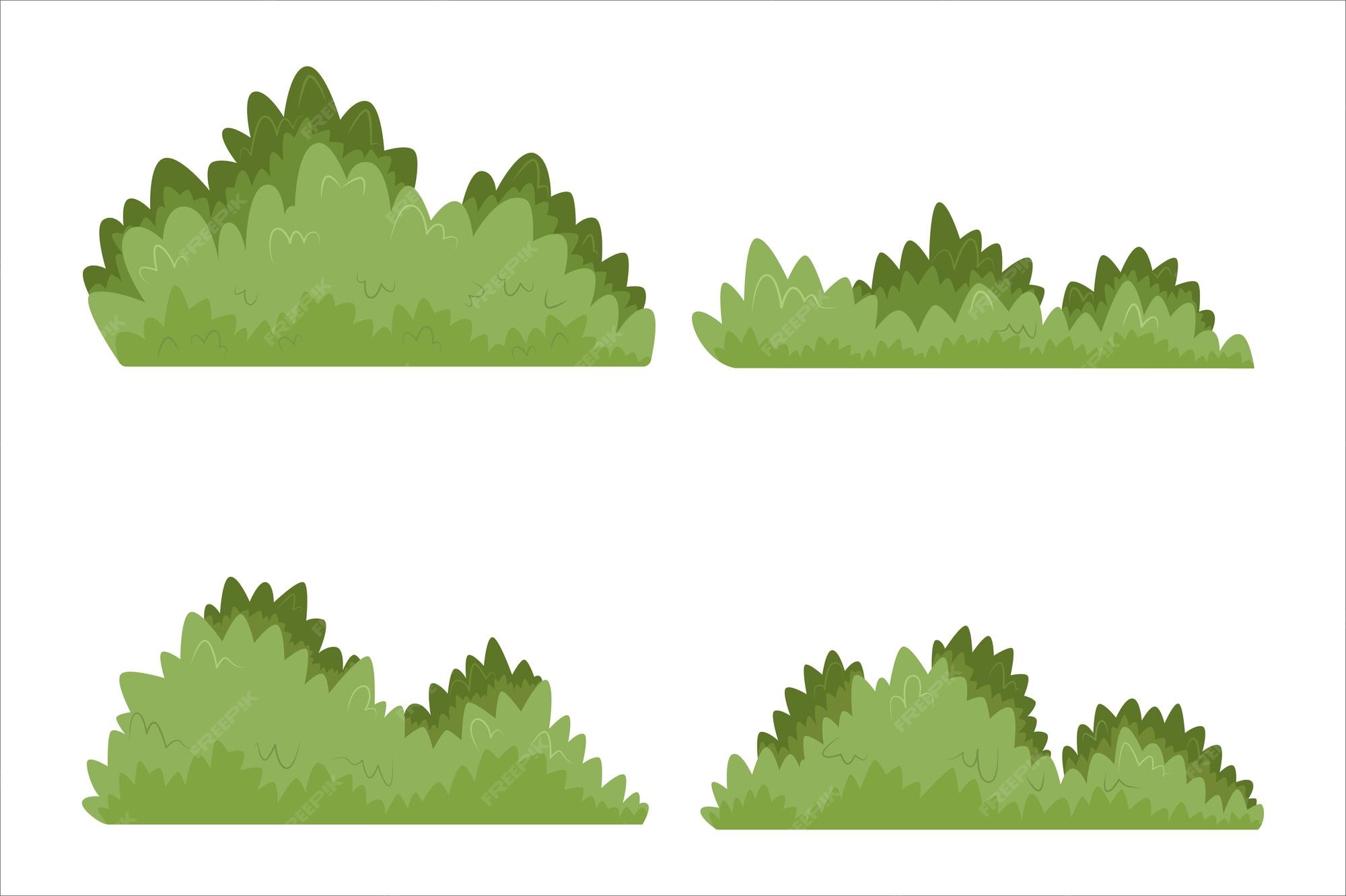 Premium Vector Illustration Design Of Collection Of Grass And Bushes Grass And Bush Elements