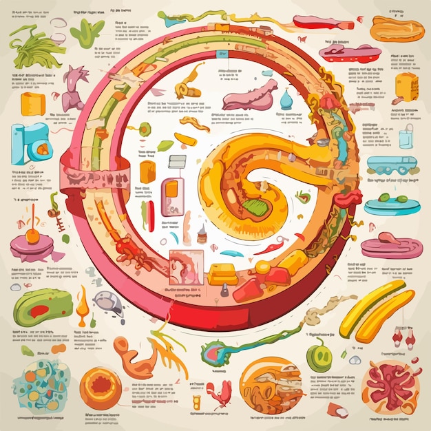 Illustration of Digestion Process Diagram | Premium AI-generated vector Illustration of Digestion Process Diagram | Premium AI-generated vector