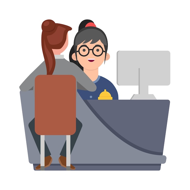 Premium Vector Illustration Of Front Desk