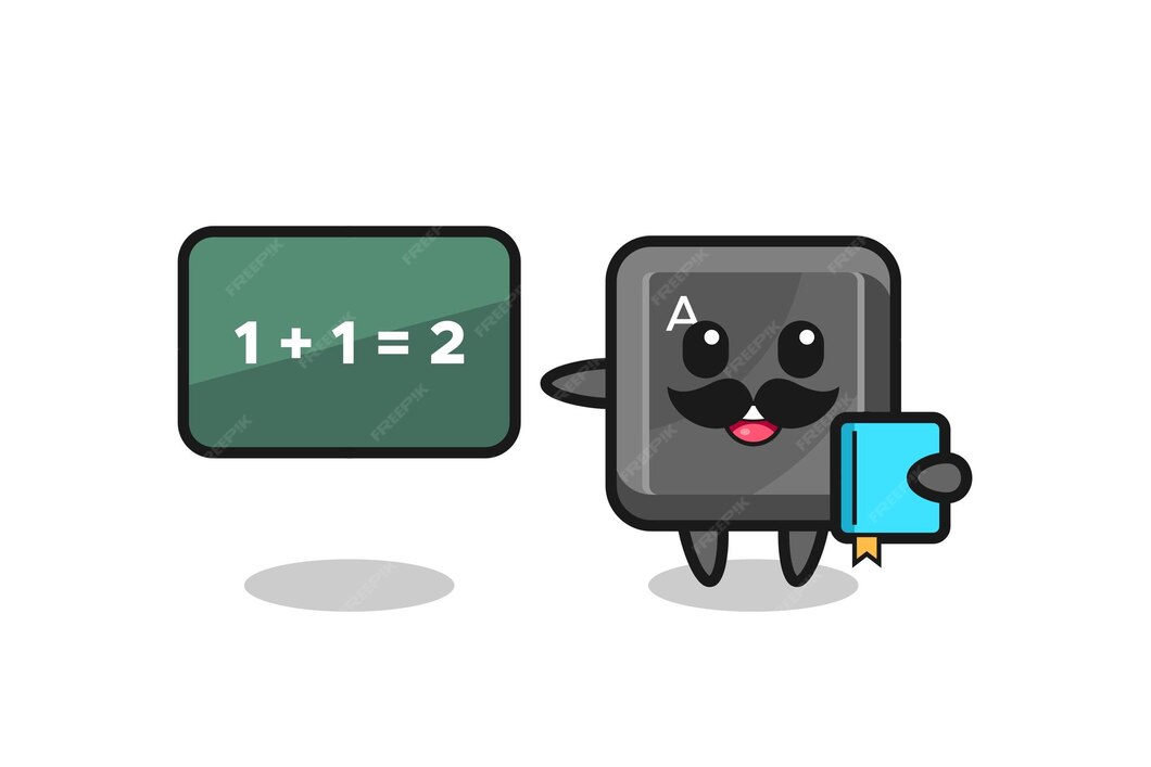 Premium Vector Illustration Of Keyboard Button Character As A Teacher