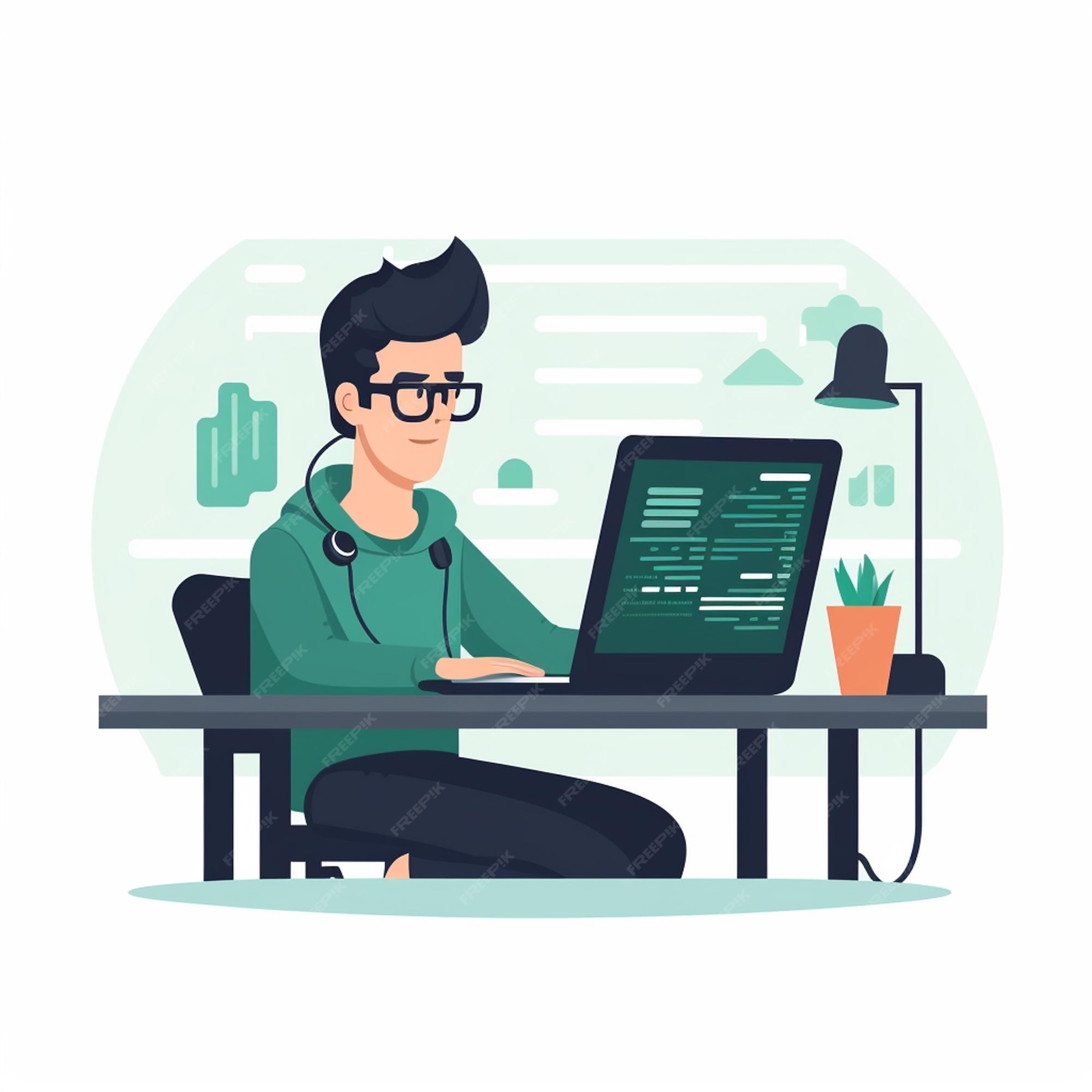 Illustration programmer computer vector technology concept web digital ...