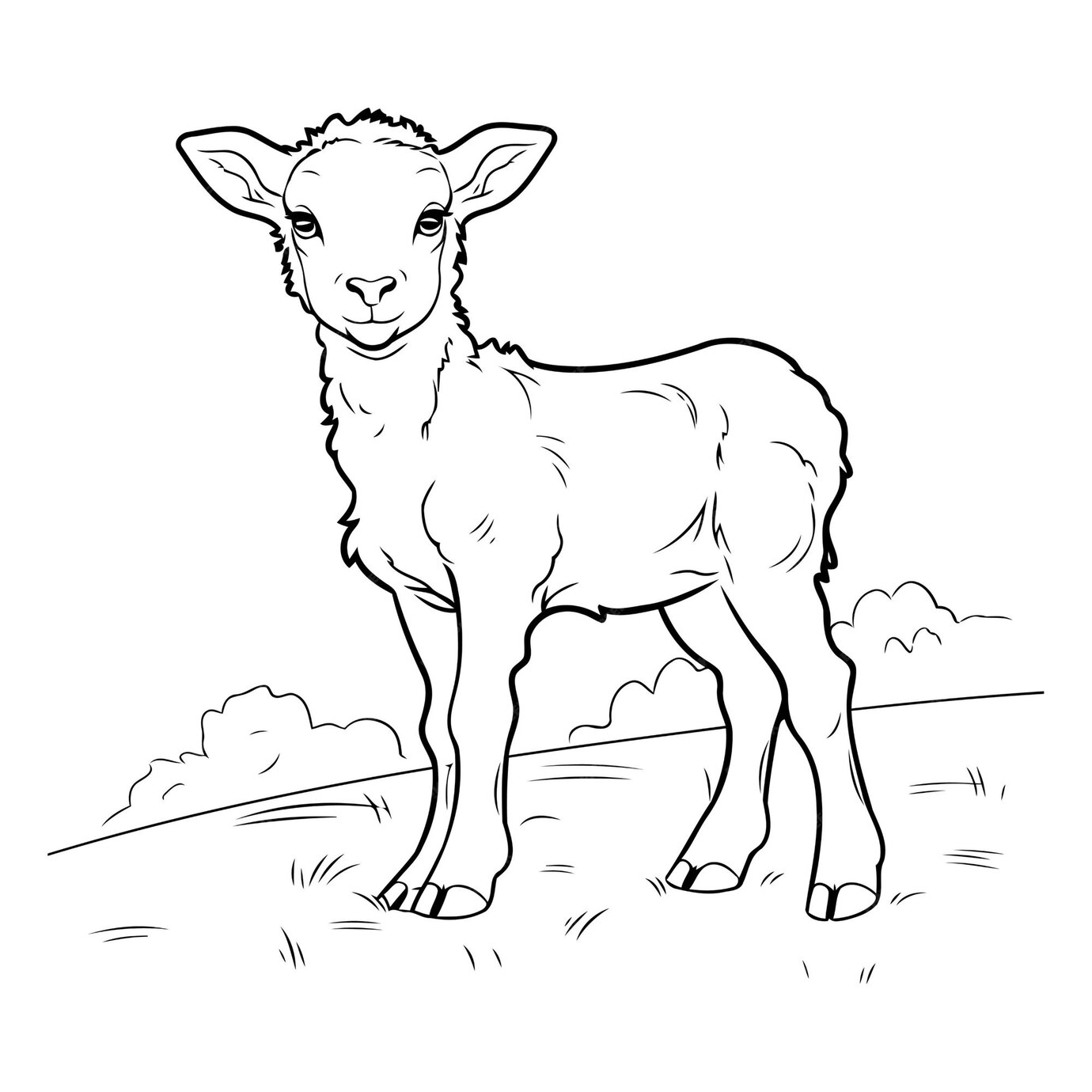 Premium Vector | Illustration of a sheep in the field sketch for your ... Premium Vector | Illustration of a sheep in the field sketch for your ...