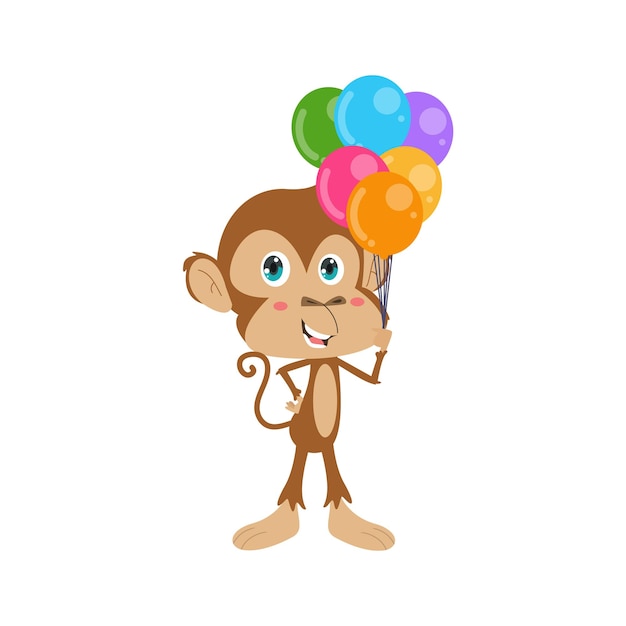 Premium Vector | Illustration vector graphic happy monkey playing ballon Premium Vector | Illustration vector graphic happy monkey playing ballon
