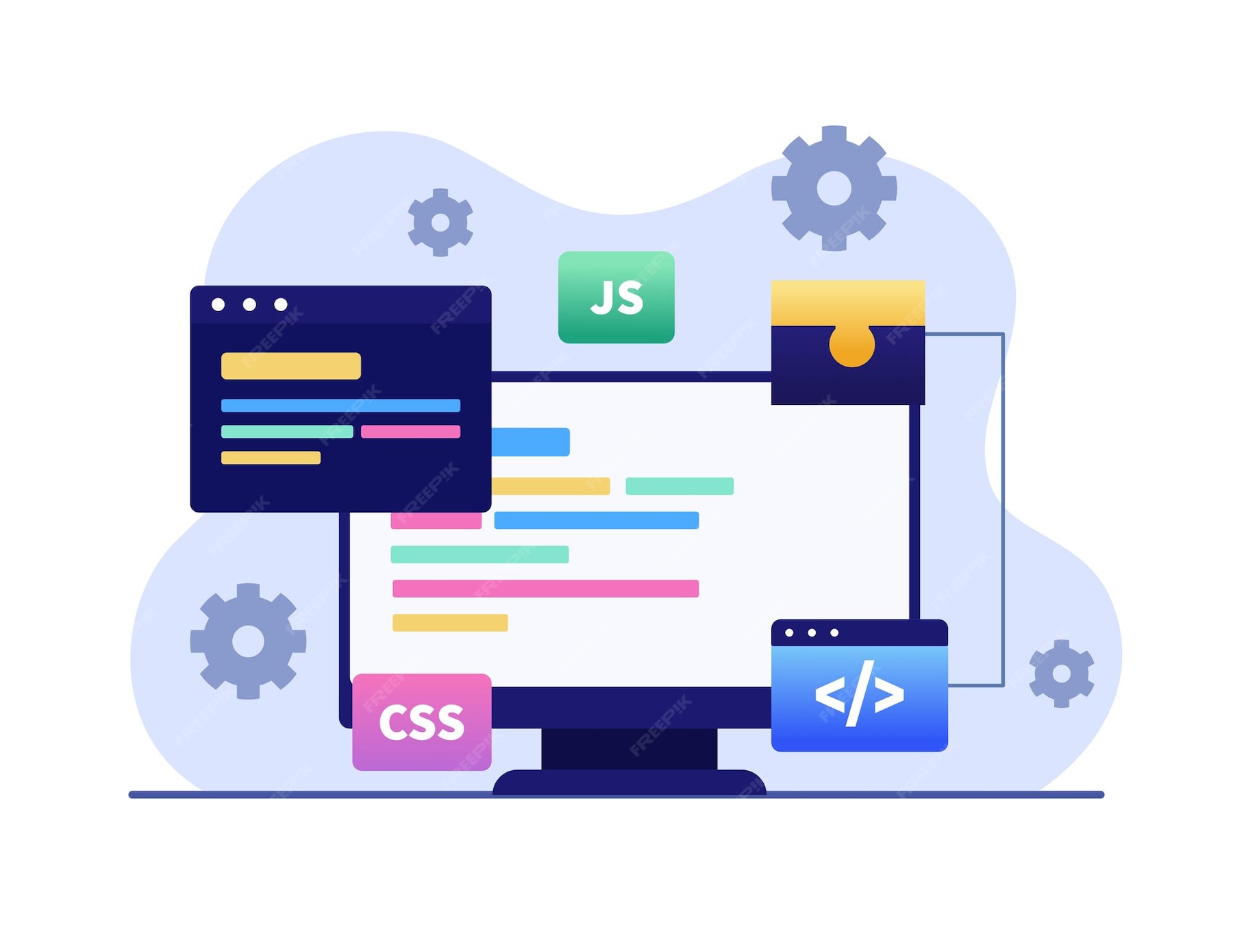 Premium Vector | Illustration of Web Development And Coding in Computer ...