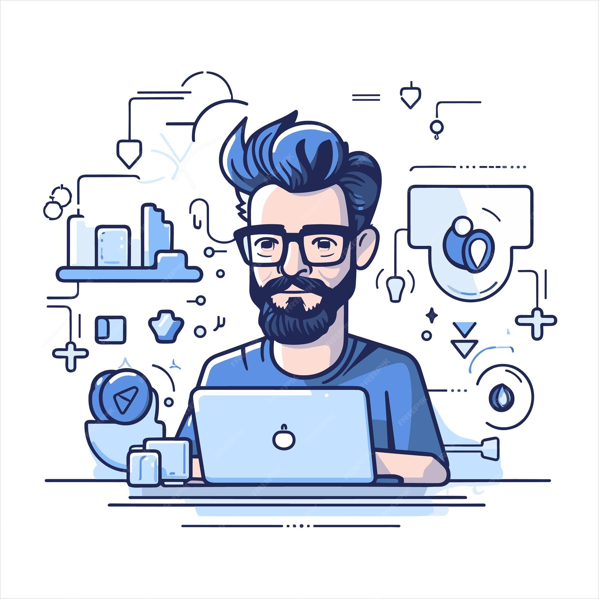 Premium Vector | Illustration of web development programmer and coding ...