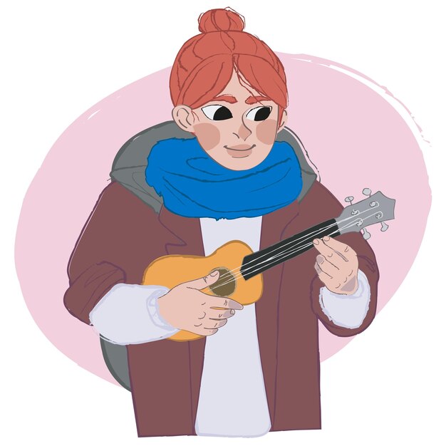 Premium Vector Illustration Of A Young Redhaired Girl With A Small