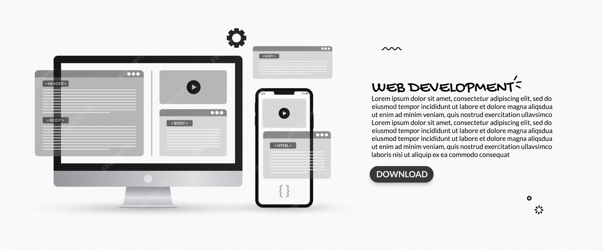 프로그래밍 및 웹 개발의 삽화 Ux Ui 디자인 컨셉 프리미엄 벡터