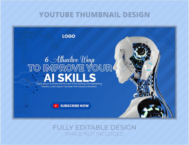 Premium Vector | Improve your ai skills thumbnail design Premium Vector | Improve your ai skills thumbnail design
