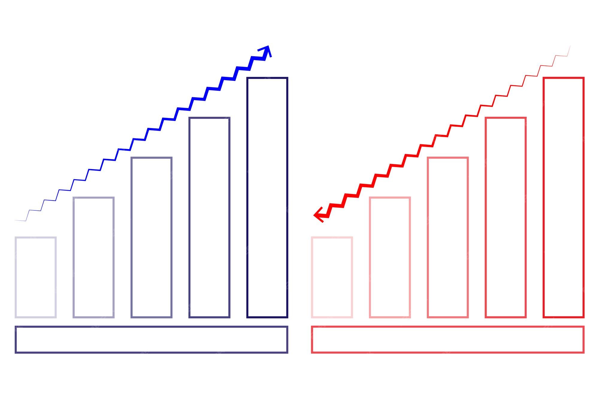 Premium Vector | Increase or decrease graph line icon vector