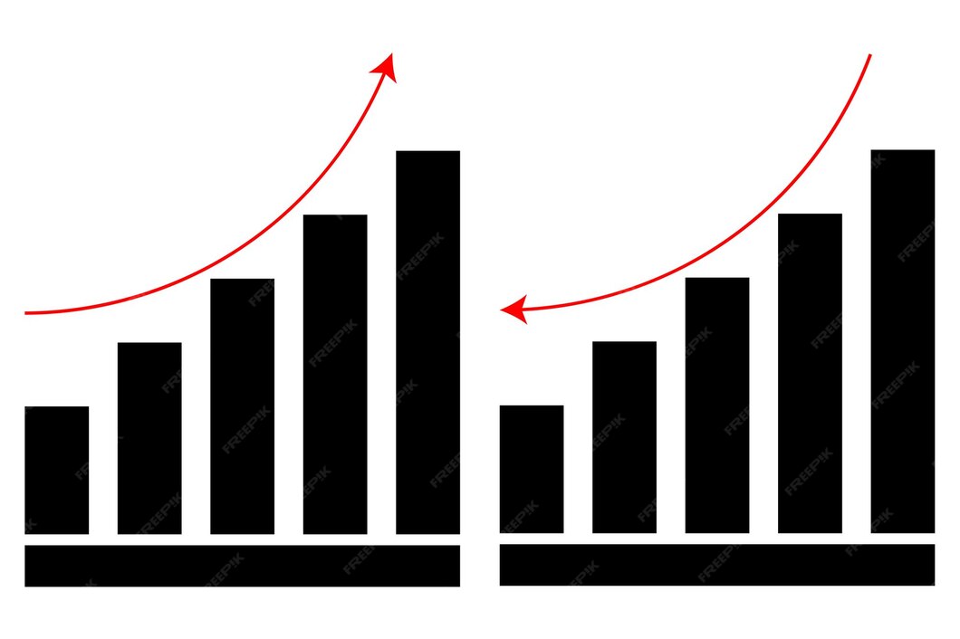 Premium Vector | Increase or decrease graph line icon vector