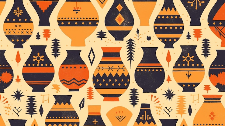 Premium Vector Indian Pottery Patterns With Traditional Shapes