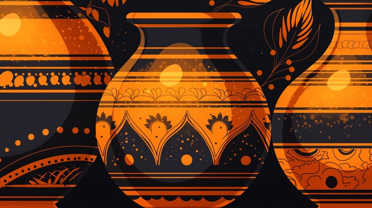 Premium Vector Indian Pottery Patterns With Traditional Shapes
