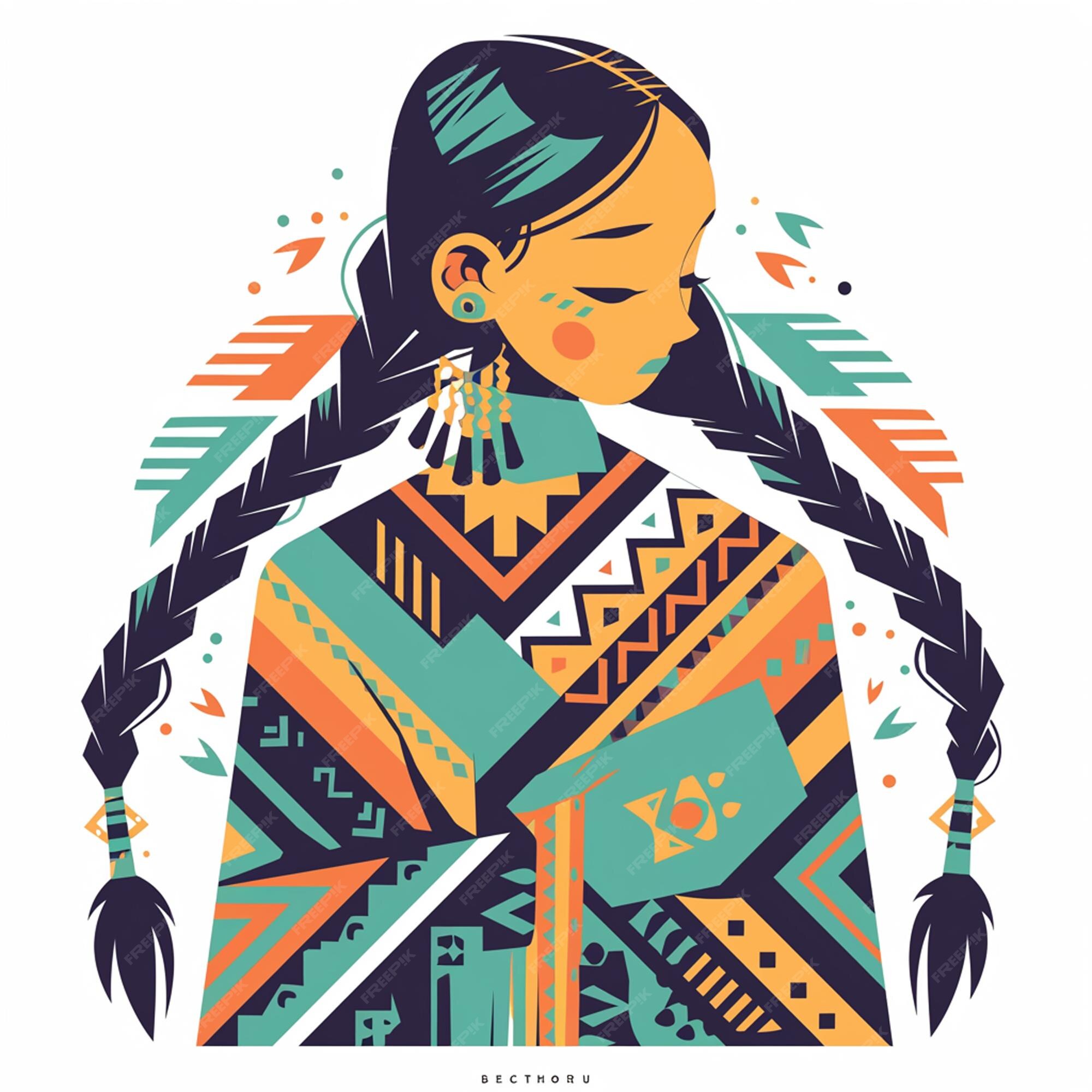 Premium Vector | Indigenous Australian Woman in Her Teens Making Art Premium Vector | Indigenous Australian Woman in Her Teens Making Art