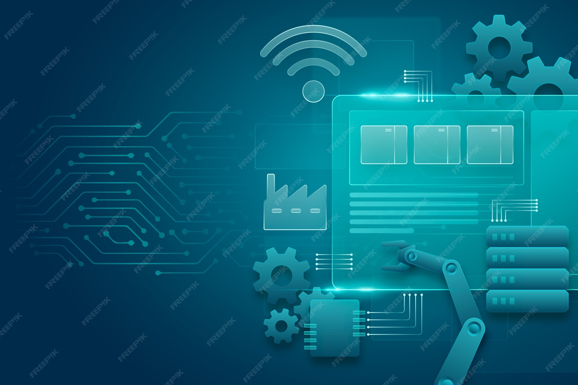 Premium Vector | Industry 4.0 background design Premium Vector | Industry 4.0 background design