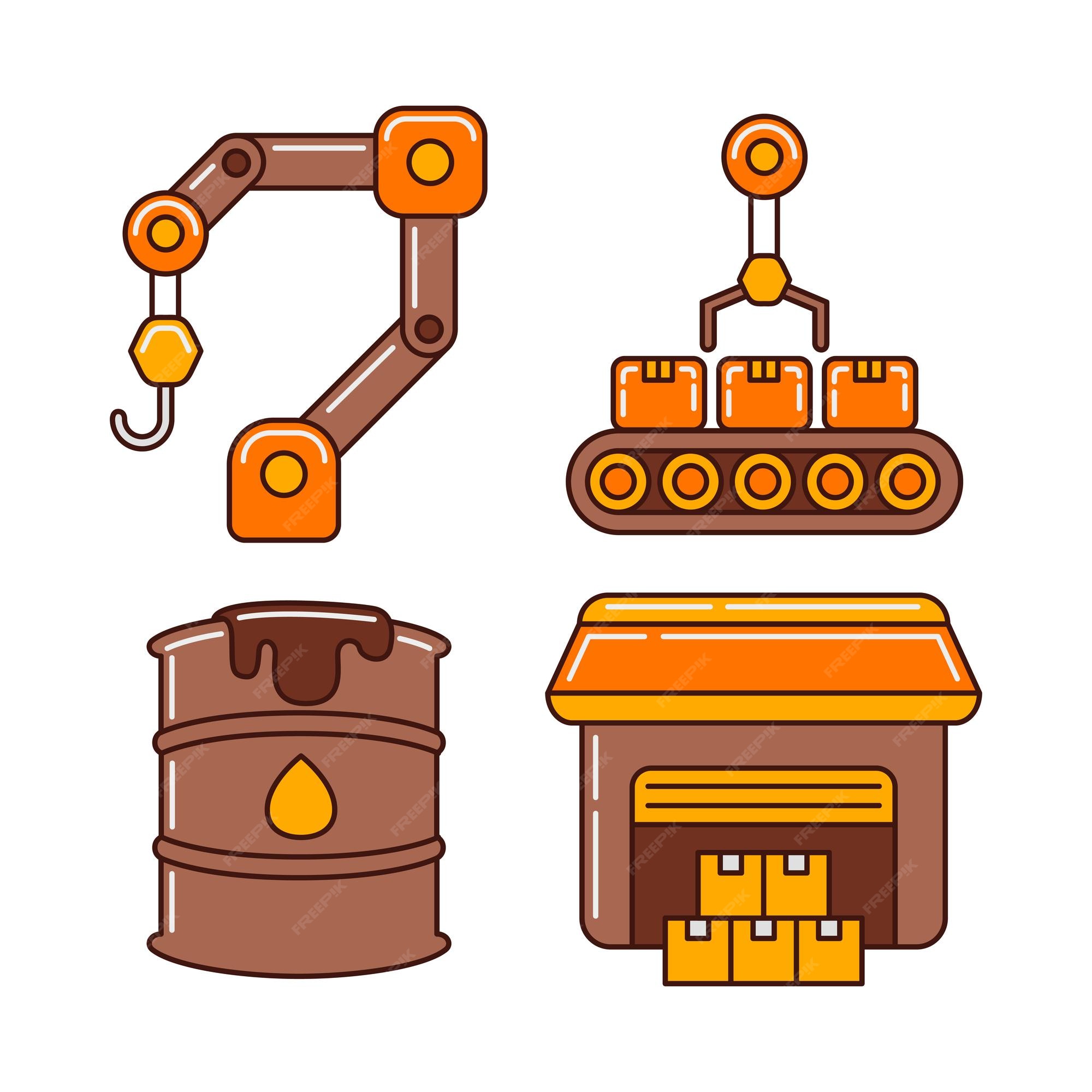 Premium Vector | Industry objects vector illustrations set Premium Vector | Industry objects vector illustrations set
