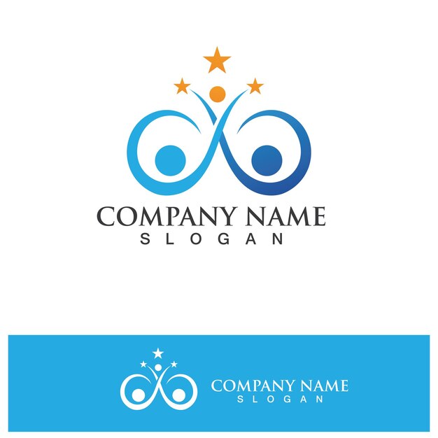 Premium Vector | Infinity people family care logo design vector Premium Vector | Infinity people family care logo design vector