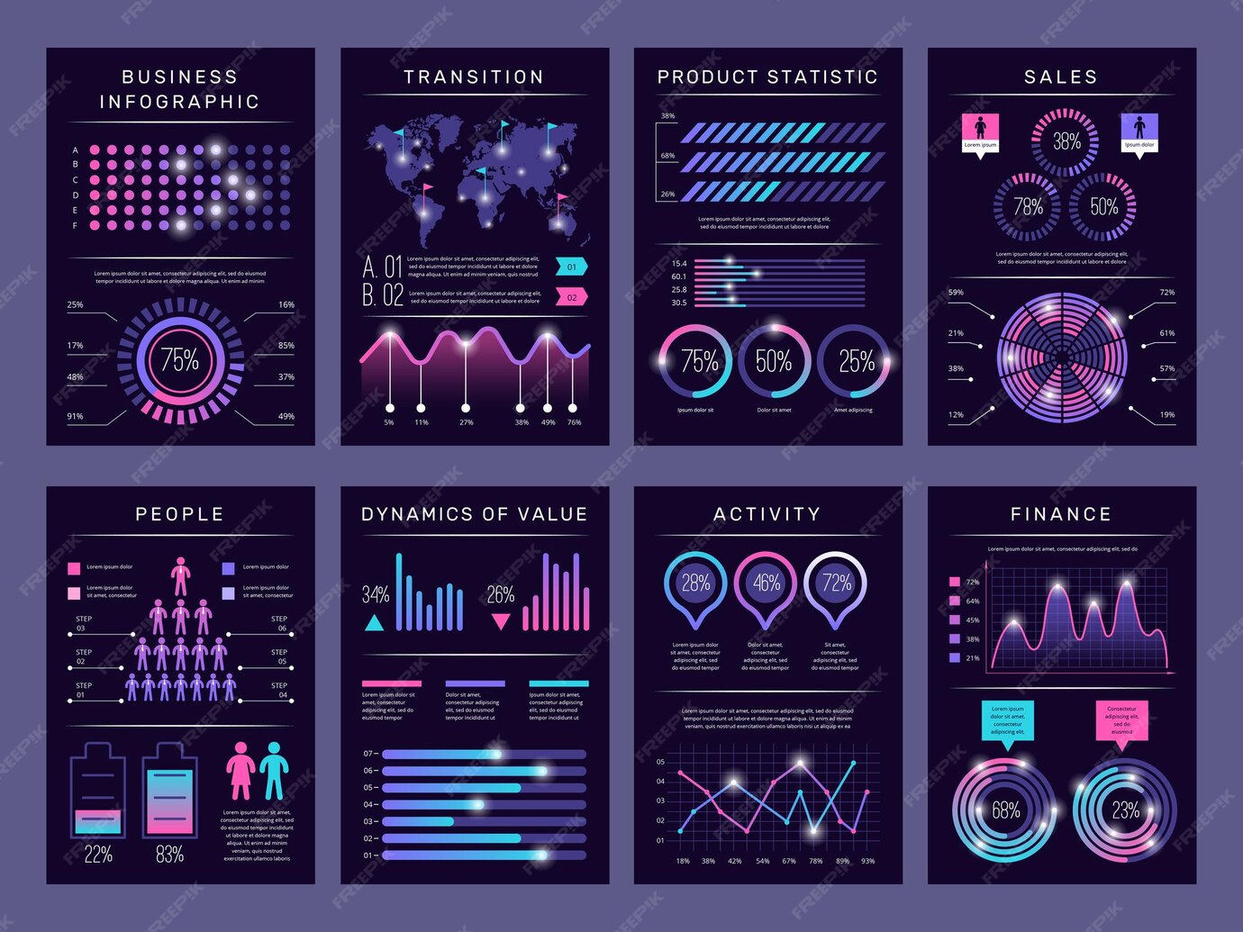 Premium Vector | Infographic brochures. Modern abstract graph visualization different charts ...