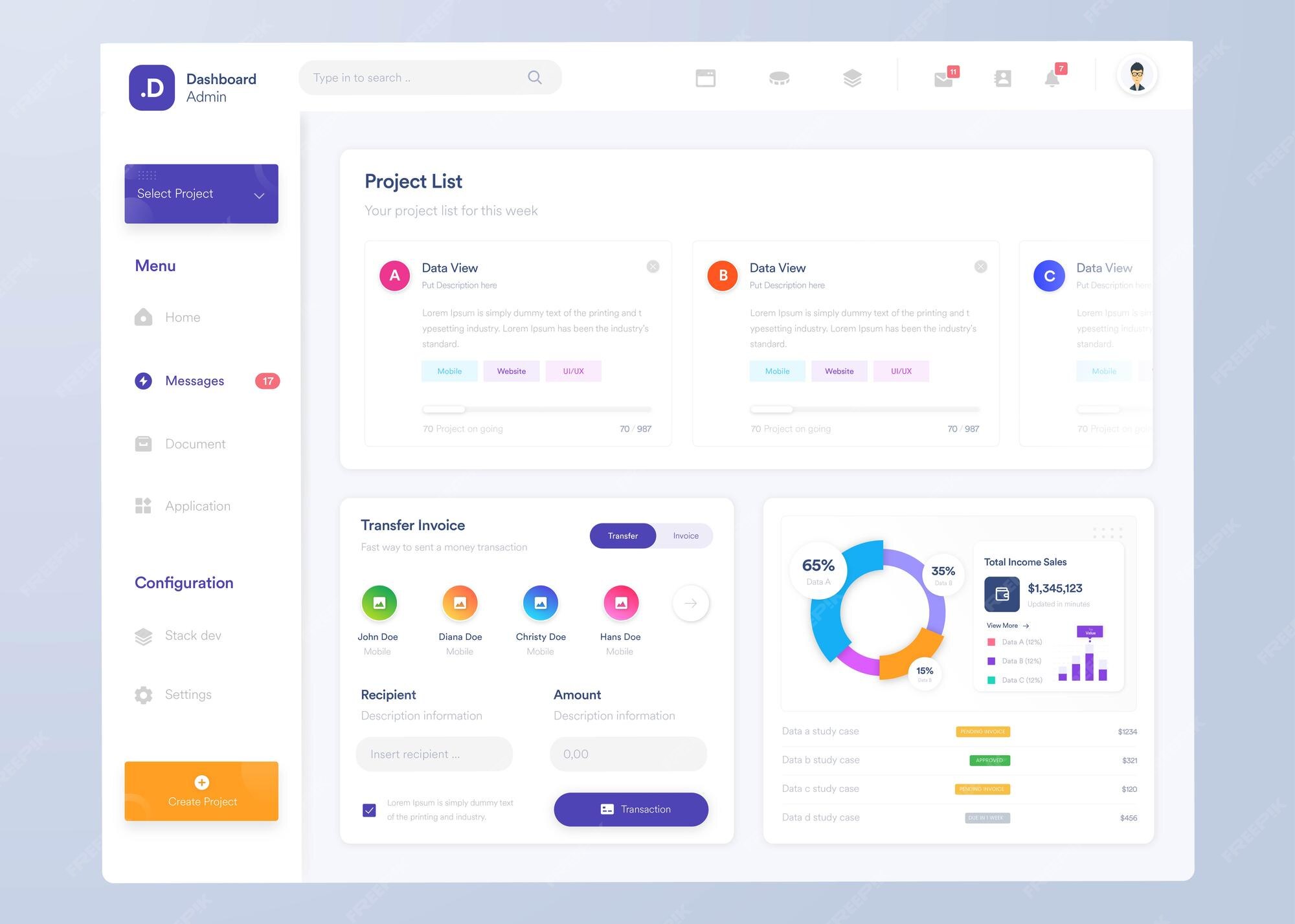 Premium Vector | Infographic dashboard ui design with graphs charts and ...