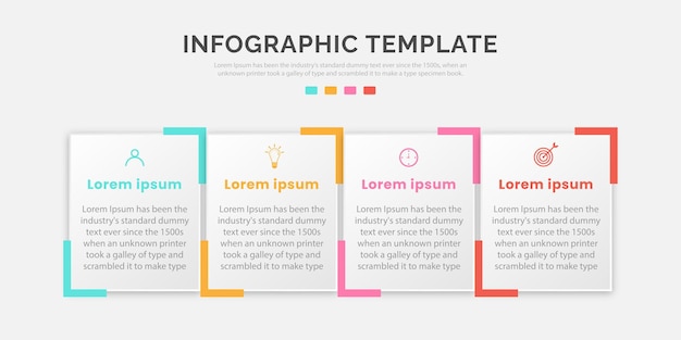 Premium Vector | Infographic design template 4 step with icon Premium Vector | Infographic design template 4 step with icon