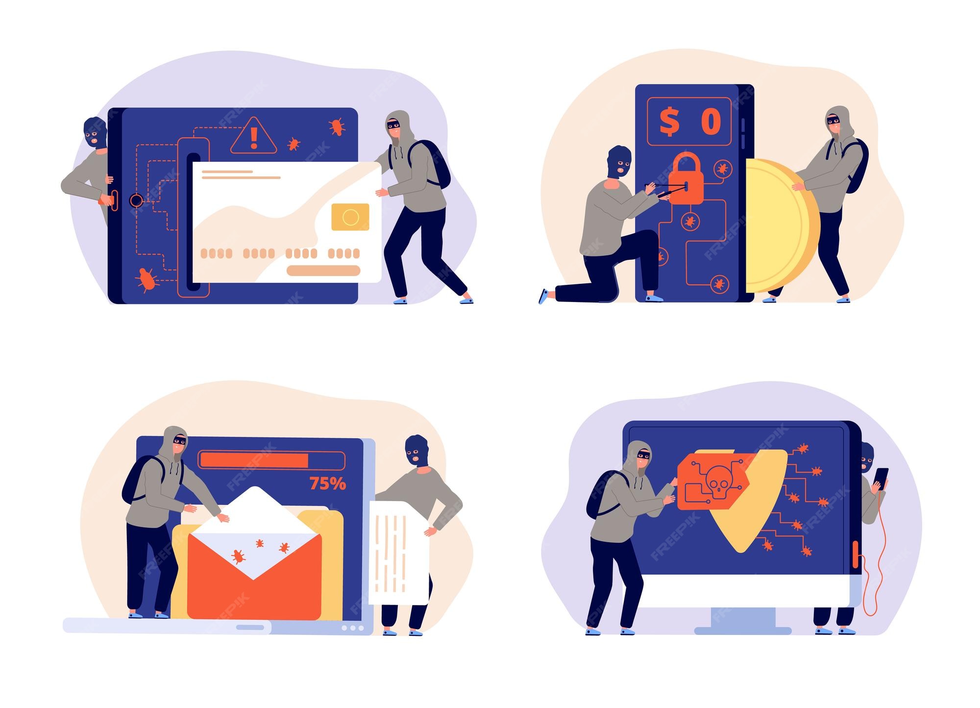 Premium Vector Information Hacking Spy Hacker Phishing Internet Money Fraud Cyber Cheating