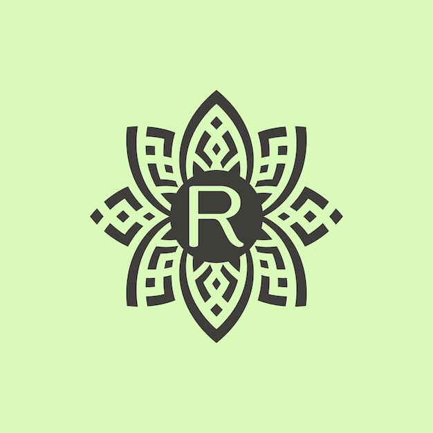 Premium Vector | Initial letter r floral ornamental border frame logo Premium Vector | Initial letter r floral ornamental border frame logo