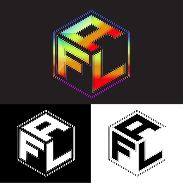 Premium Vector | Initial letters afl polygon logo design vector image Premium Vector | Initial letters afl polygon logo design vector image