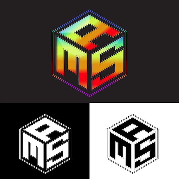 Premium Vector | Initial letters ams polygon logo design vector image Premium Vector | Initial letters ams polygon logo design vector image