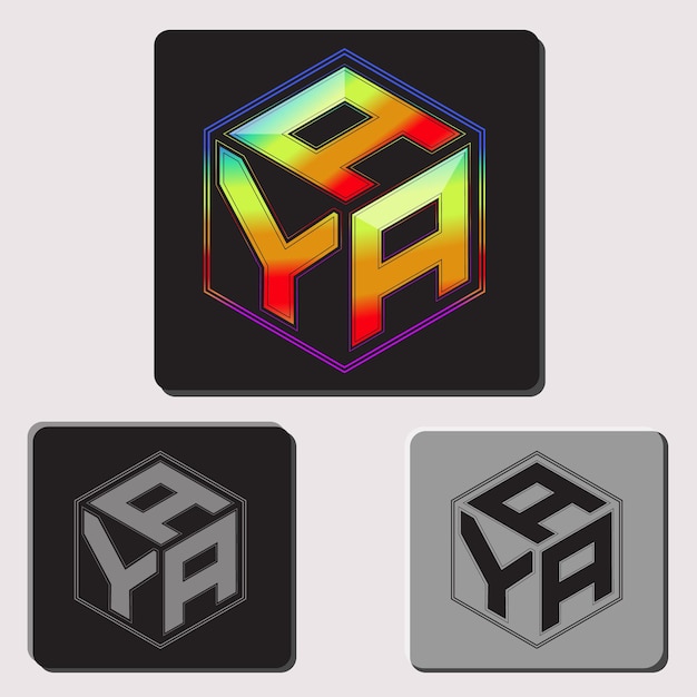 Premium Vector | Initial letters aya polygon logo design vector image Premium Vector | Initial letters aya polygon logo design vector image