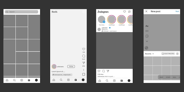 Premium Vector | Instagram interface vector Premium Vector | Instagram interface vector