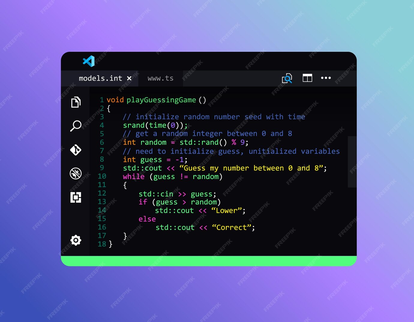 Premium Vector | Integrated development environment. Window for developing computer programs ...