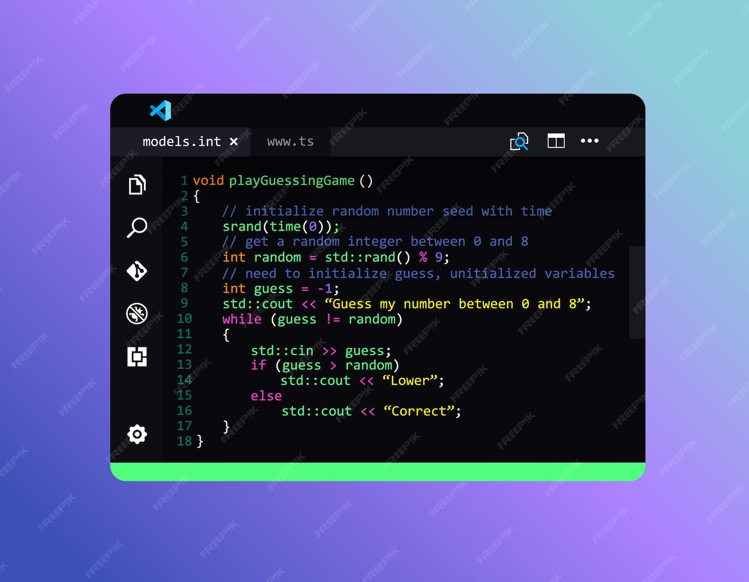 Premium Vector | Integrated development environment. Window for developing computer programs ...