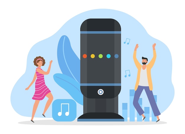 Premium Vector | Interactive smart speaker content voice assistant ai Premium Vector | Interactive smart speaker content voice assistant ai