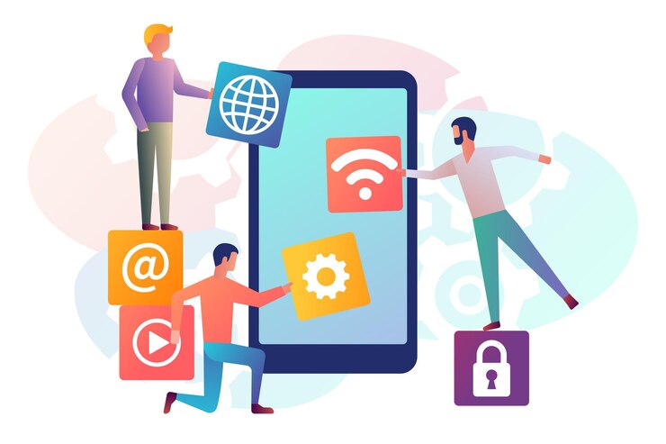 Premium Vector | Interface development, design mobile app. mobile ...