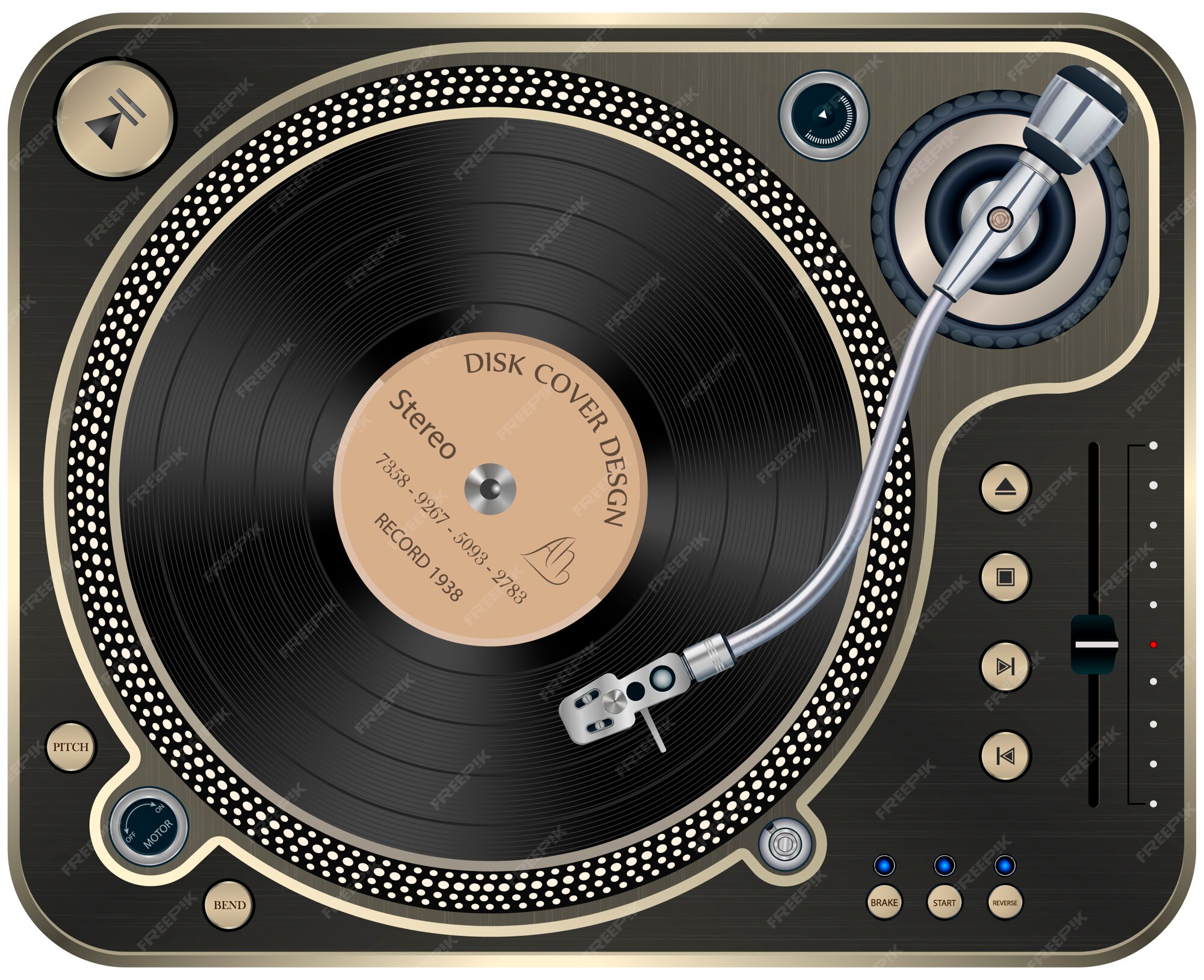 Premium Vector | Interface of Turntable Premium Vector | Interface of Turntable