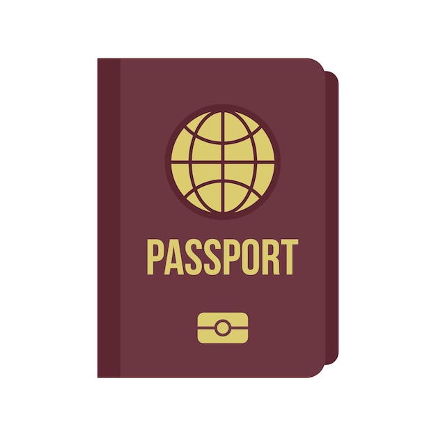 Premium Vector International Passport Icon Flat Illustration Of