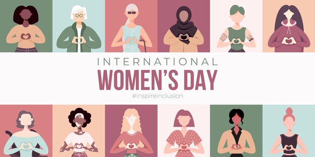 Premium Vector International Womens Day Banner Poster Inspire