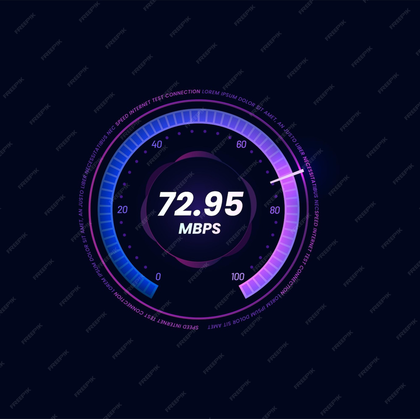 Premium Vector Internet Speed Meter Futuristic Dial Wi Fi Signal Strength Neon Indicator