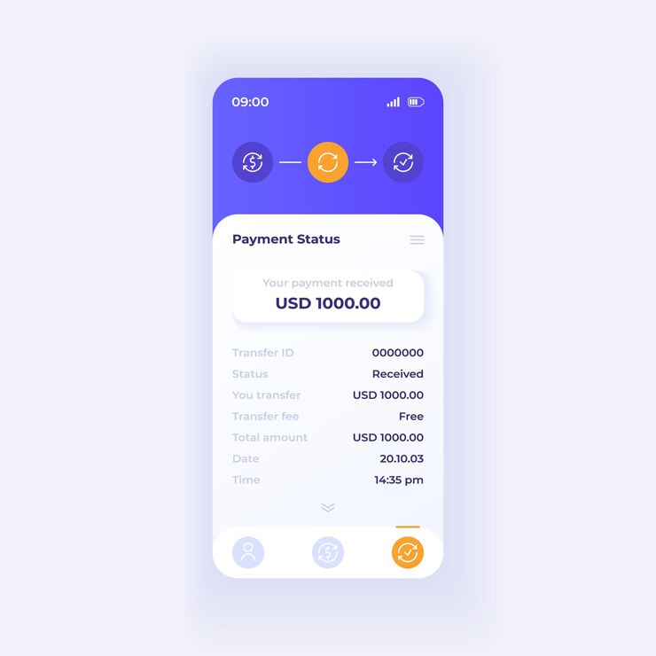 인터넷 지갑 응용 프로그램 스마트폰 인터페이스 벡터 템플릿입니다 모바일 앱 페이지 라이트 테마 디자인 레이아웃입니다 결제현황 화면입니다 응용 프로그램에 대한 평면 Ui