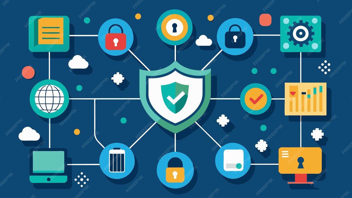 Premium Vector | An intricate system of encryption and authentication ...