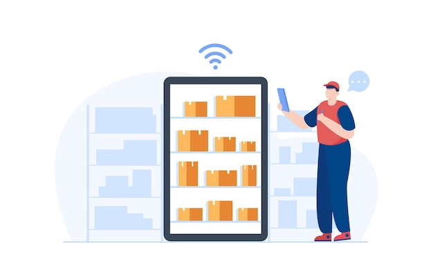 Premium Vector | Inventory Management Application Control Vector ... Premium Vector | Inventory Management Application Control Vector ...