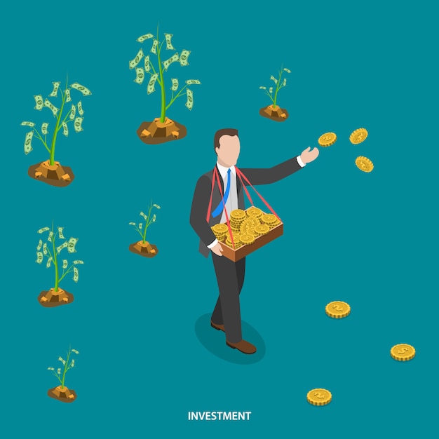 Premium Vector | Investment isometric flat vector concept. Premium Vector | Investment isometric flat vector concept.