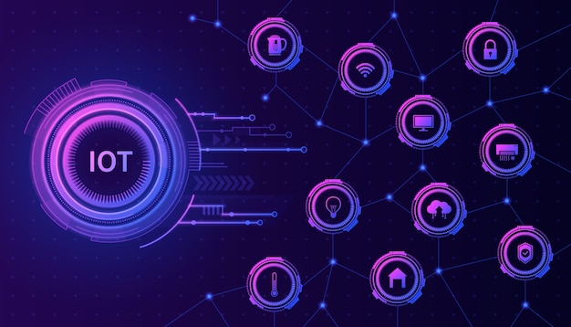 Premium Vector | Iot composition in gradient design Premium Vector | Iot composition in gradient design