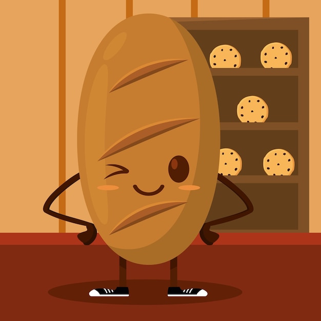 Premium Vector Isolated Cute Bread Bakery Product Character Vector