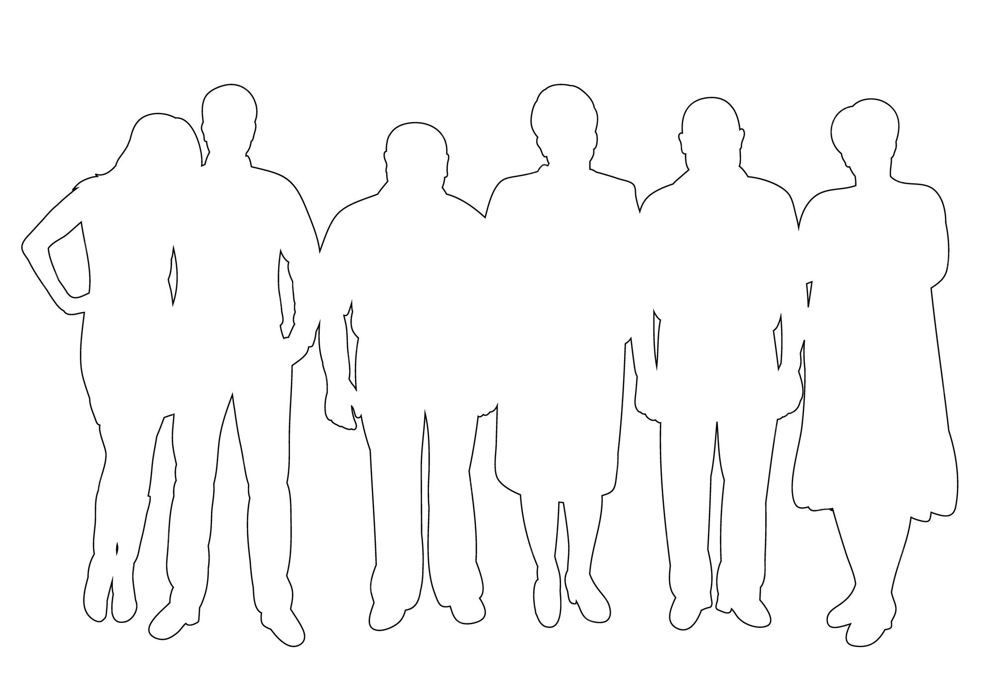 Premium Vector | Isolated silhouette of a crowd of people outline Premium Vector | Isolated silhouette of a crowd of people outline