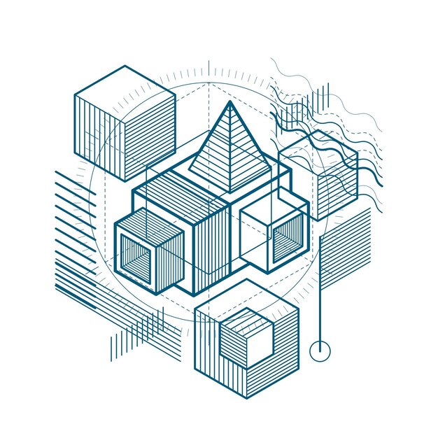 Premium Vector | Isometric abstract background with lines and other ... Premium Vector | Isometric abstract background with lines and other ...
