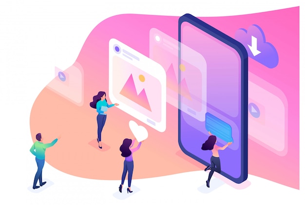 Premium Vector | Isometric bright concept learning the correct profile ... Premium Vector | Isometric bright concept learning the correct profile ...