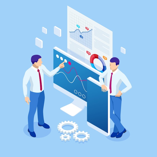 Premium Vector | Isometric business analytics and financial technology ... Premium Vector | Isometric business analytics and financial technology ...