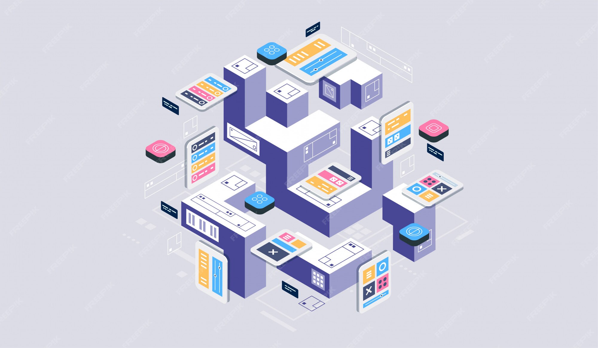 Premium Vector | Isometric design concept virtual reality and augmented ...