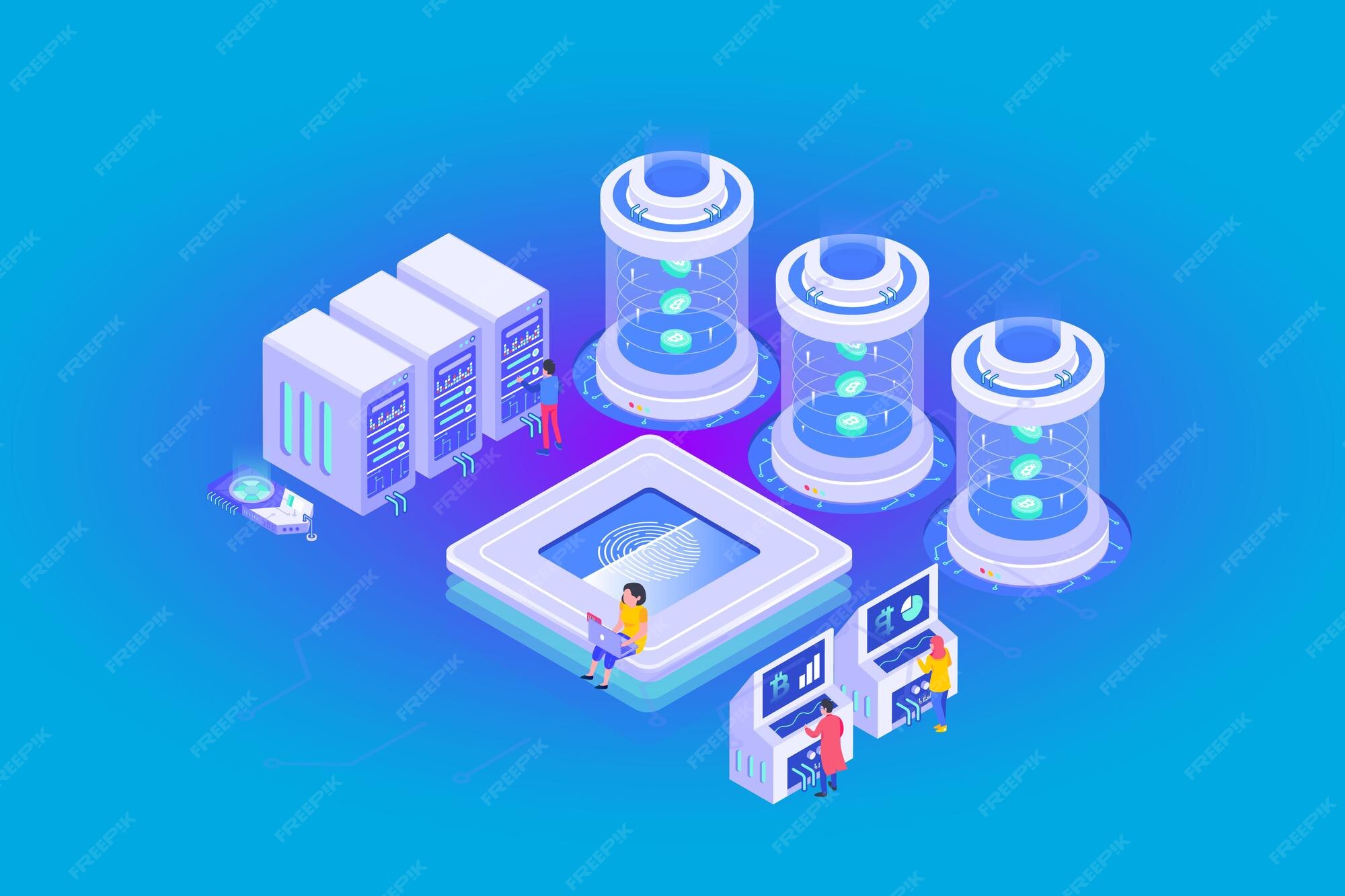 Premium Vector | Isometric digital transformation for your business ... Premium Vector | Isometric digital transformation for your business ...