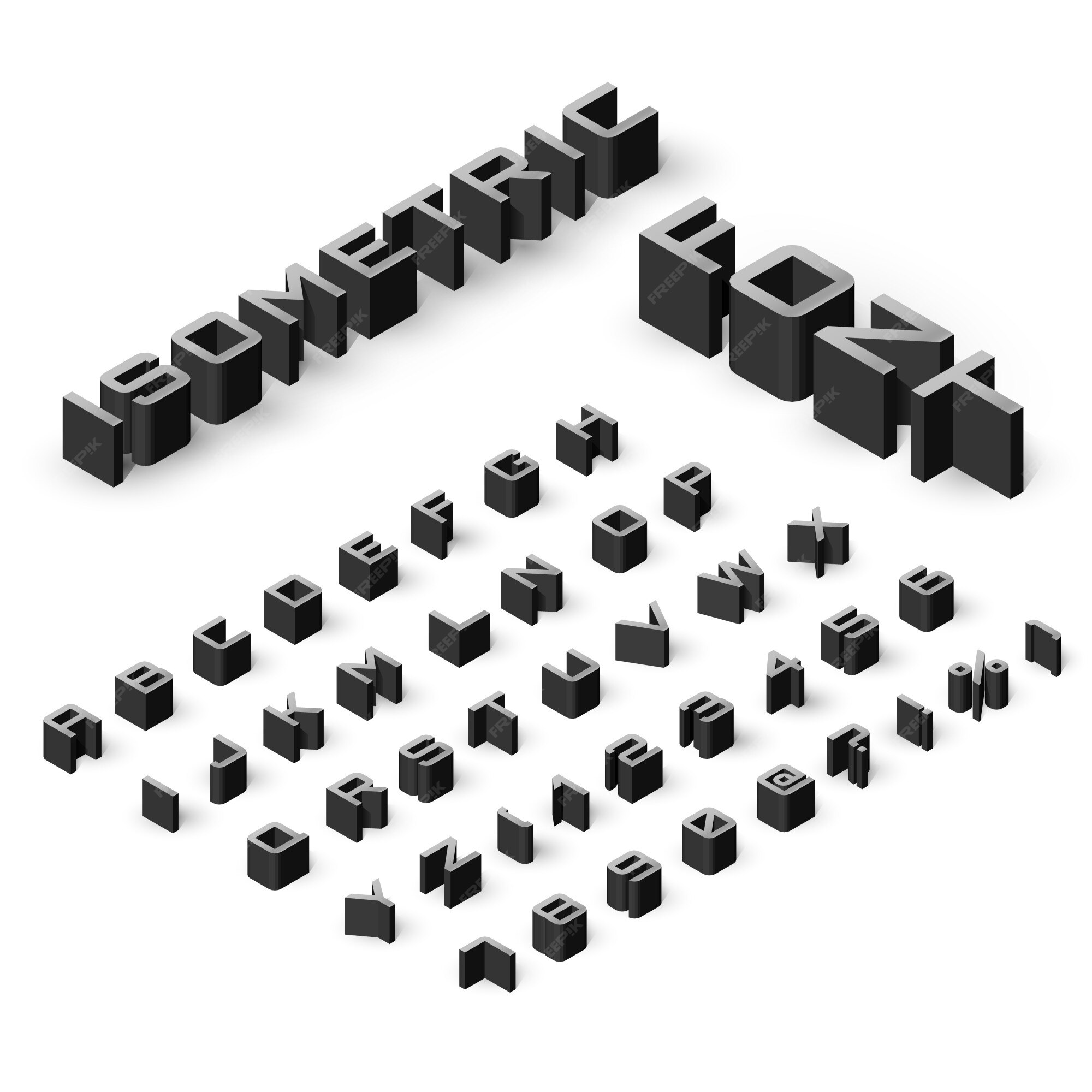 Premium Vector | Isometric font set Premium Vector | Isometric font set